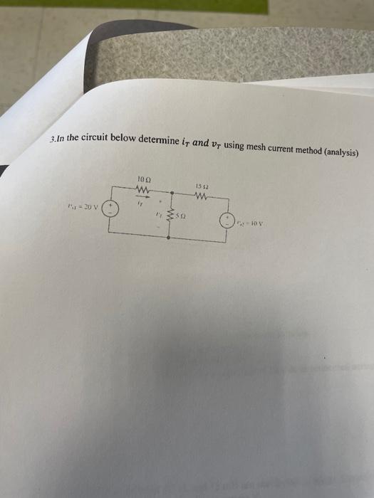 Solved 3. In the circuit below determine is and Vy using | Chegg.com