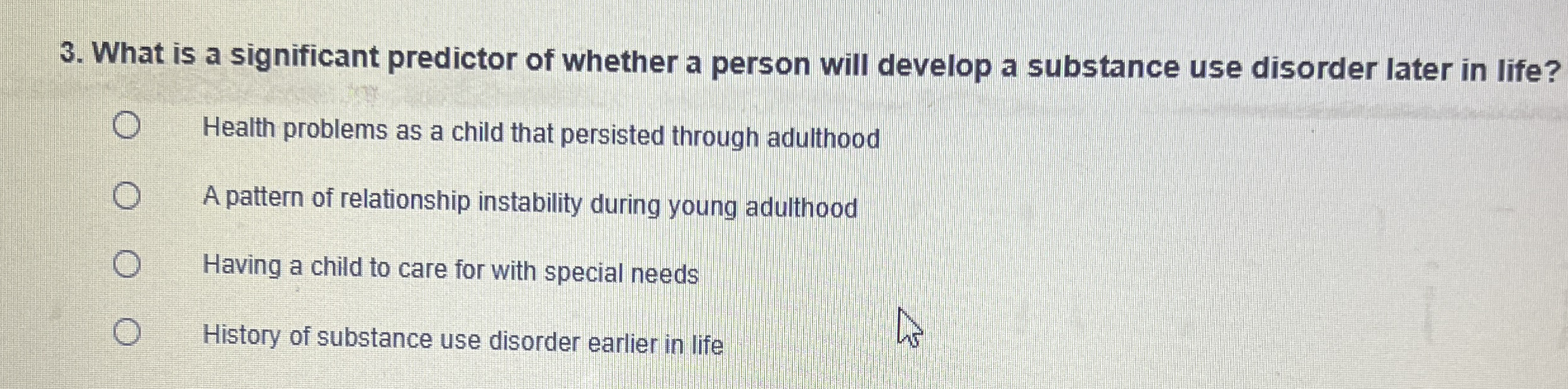 Solved What is a significant predictor of whether a person | Chegg.com