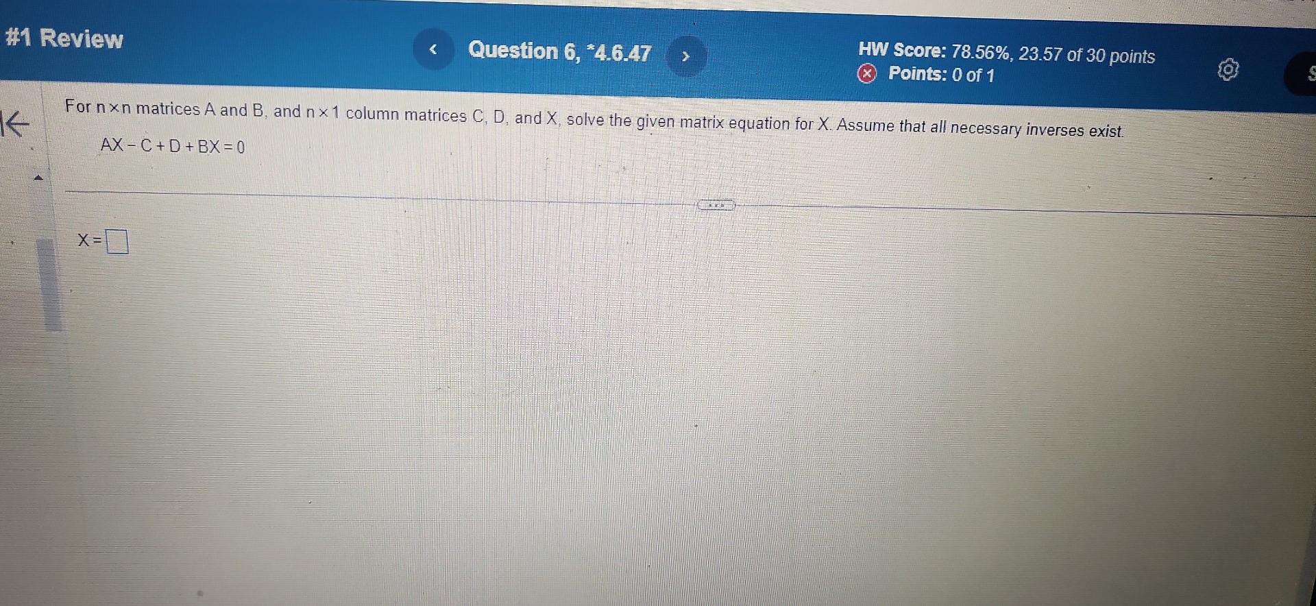 Solved For n×n matrices A and B, and n×1 column matrices | Chegg.com