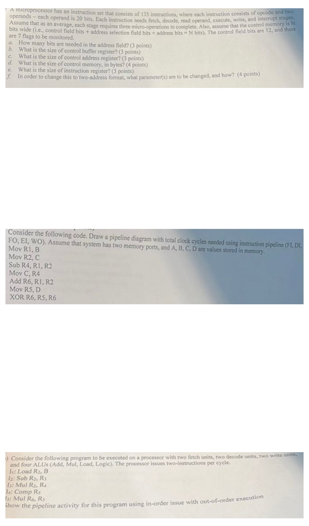 Solved A microprocessor has an instruction set that consists | Chegg.com