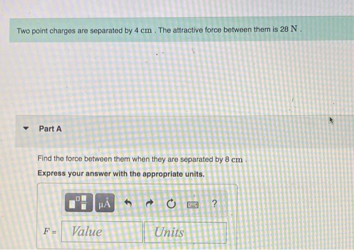 Solved Two point charges are separated by 4 cm. The | Chegg.com