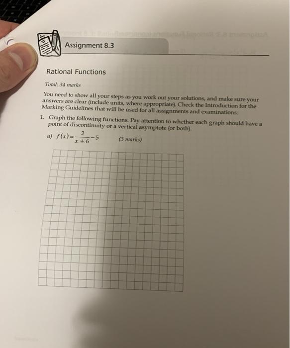 Solved Assignment 8.3 Rational Functions Total: 34 marks You | Chegg.com