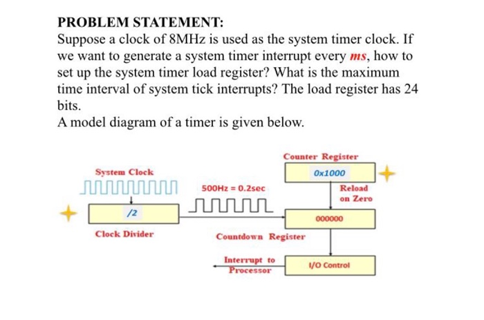 PROBLEM STATEMENT: Suppose a clock of 8MHz is used as | Chegg.com