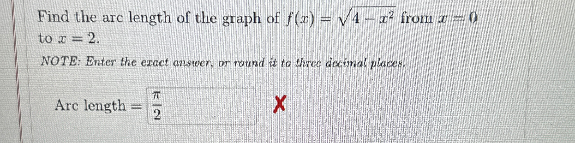 Solved Find the arc length of the graph of f(x)=4-x22 ﻿from | Chegg.com