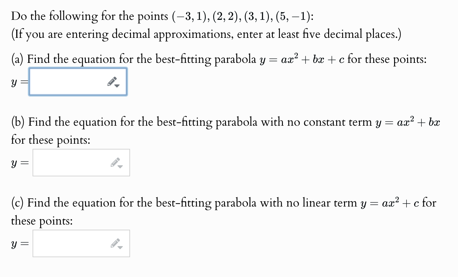 Solved Do ﻿the following for the points | Chegg.com