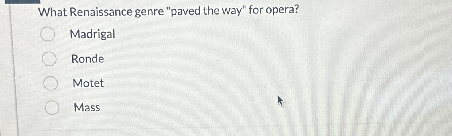 Solved What Renaissance genre "paved the way" for | Chegg.com