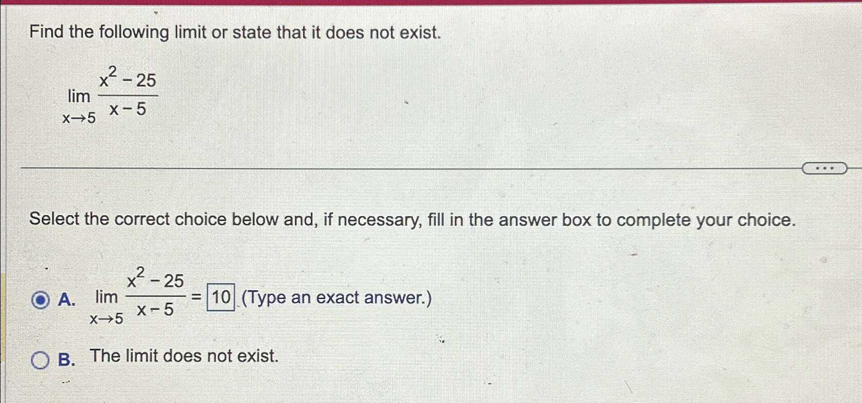 Solved Find the following limit or state that it does not | Chegg.com
