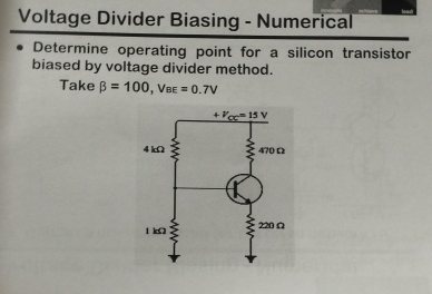 Solved Determine operating point for a silicon transistor | Chegg.com