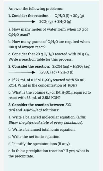 Solved Answer the following problems: 1. Consider the | Chegg.com