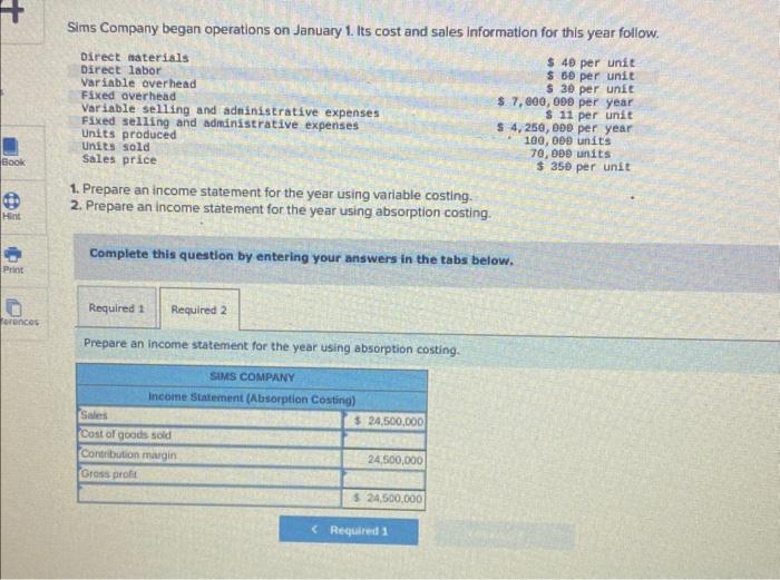 Solved 1 Prepare An Income Statement For The Year Using