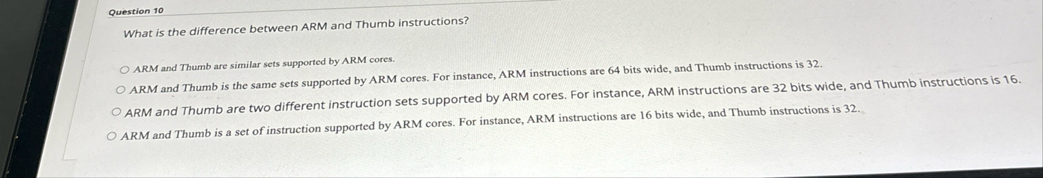 Solved Question 10What is the difference between ARM and | Chegg.com