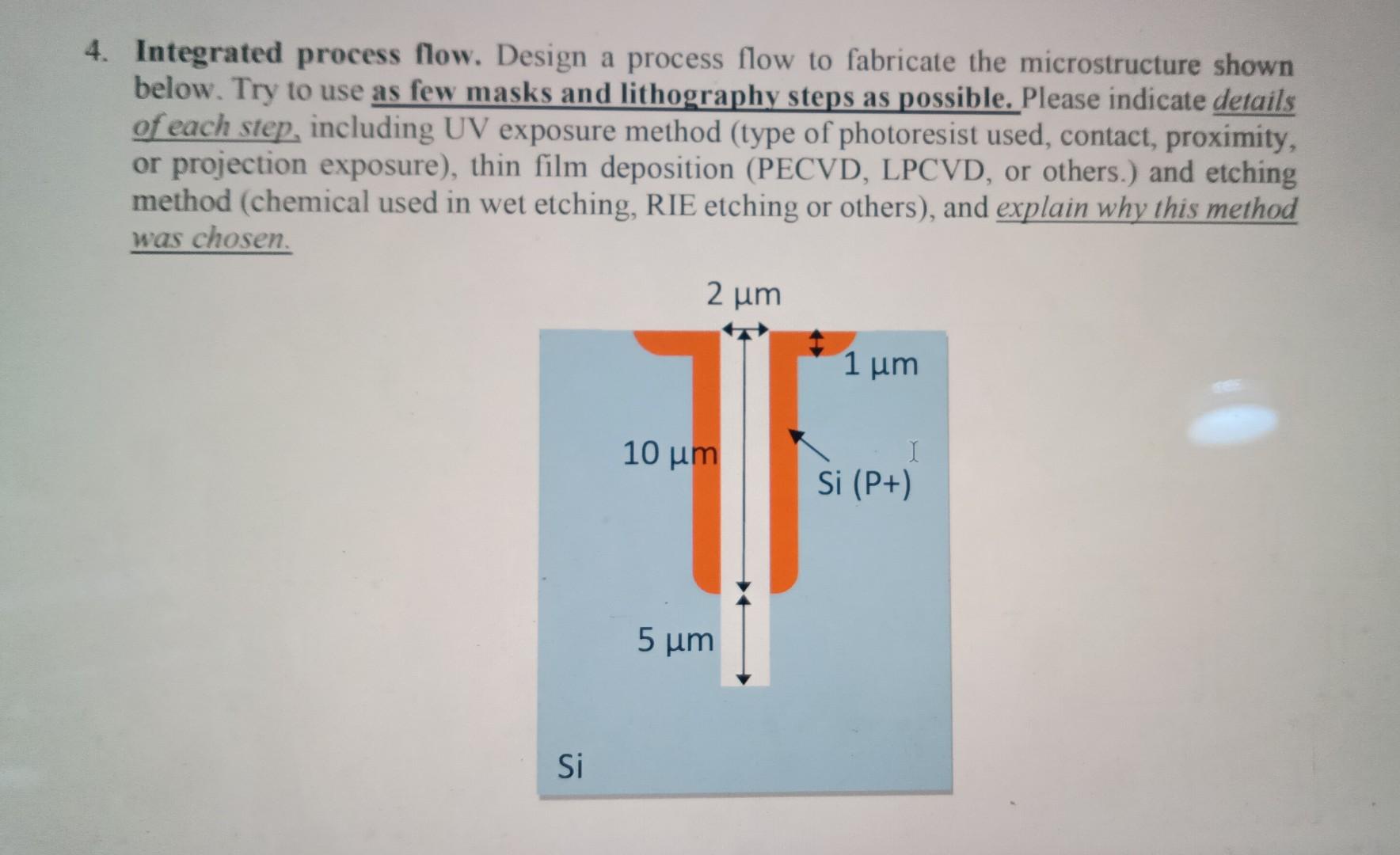 Solved 4. Integrated process flow. Design a process flow to | Chegg.com