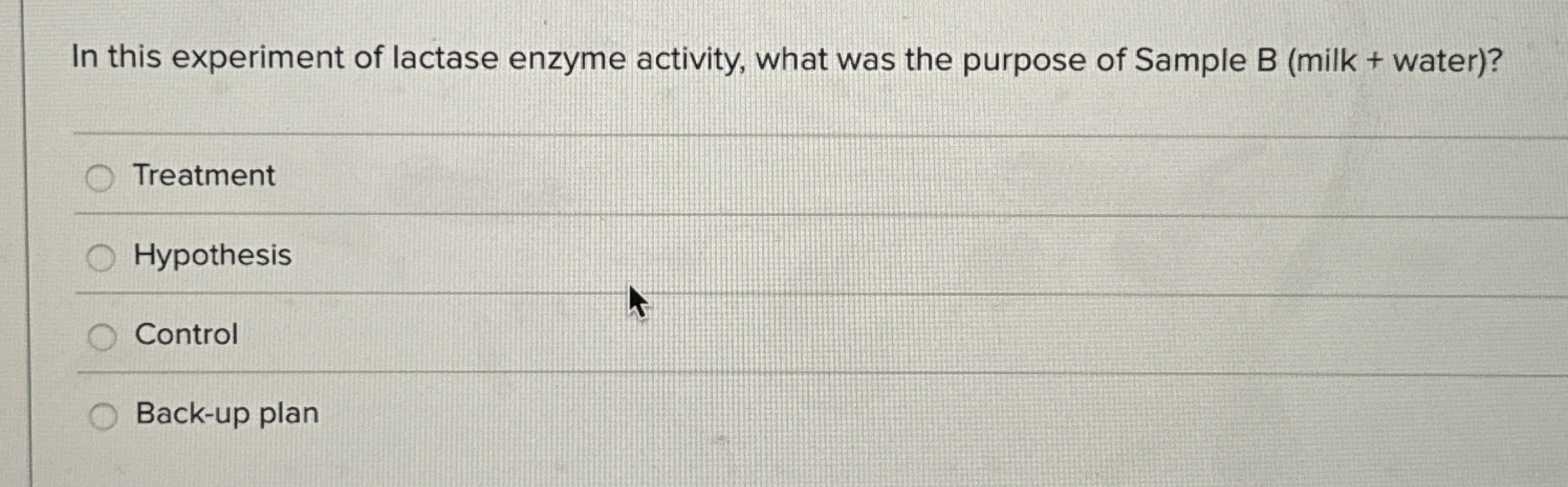 Solved In this experiment of lactase enzyme activity, what | Chegg.com