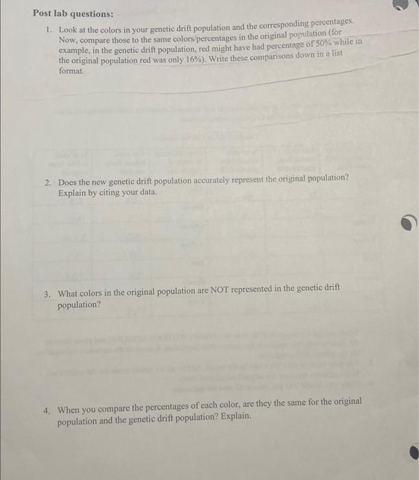 Solved Genetic Drift Activity B130-LE2 Examine the | Chegg.com