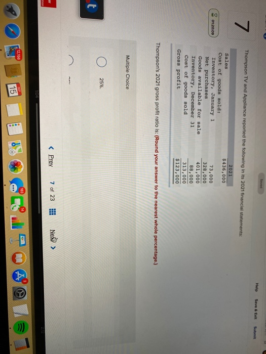 Solved Saved Help Save Thompson TV and Appliance reported | Chegg.com