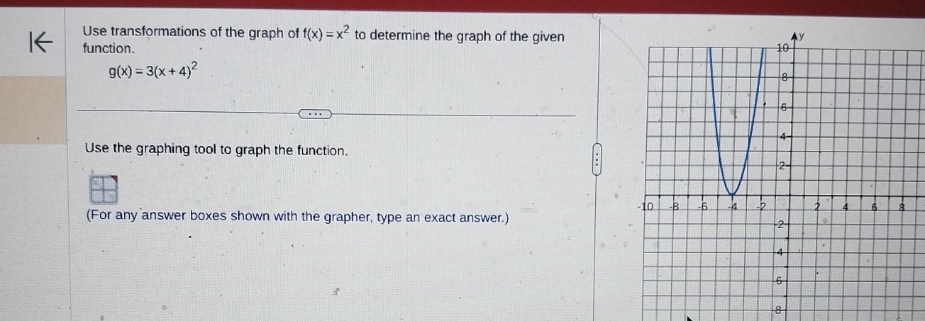 Solved Use transformations of the graph of f(x)=x2 ﻿to | Chegg.com