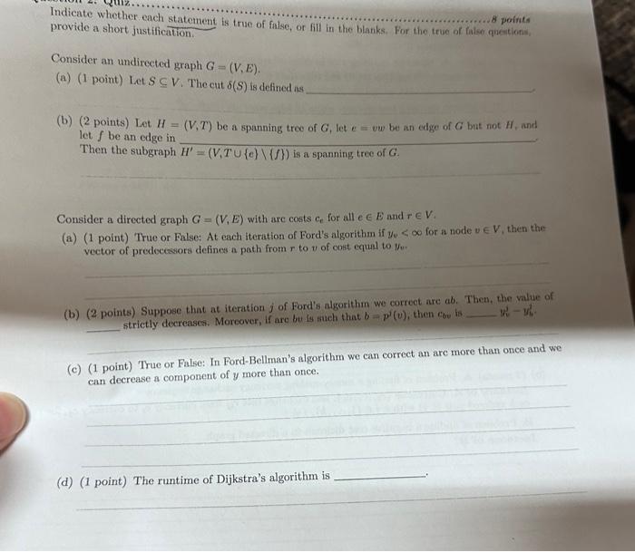 Solved Indicate whether each statement is true of false, or | Chegg.com