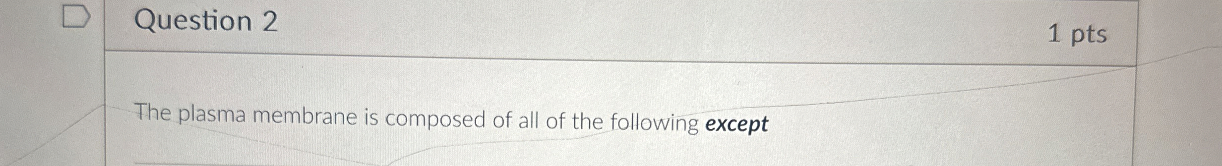 Solved Question 21 ﻿ptsThe plasma membrane is composed of | Chegg.com
