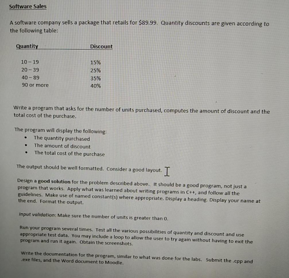 Solved Software Sales A software company sells a package | Chegg.com