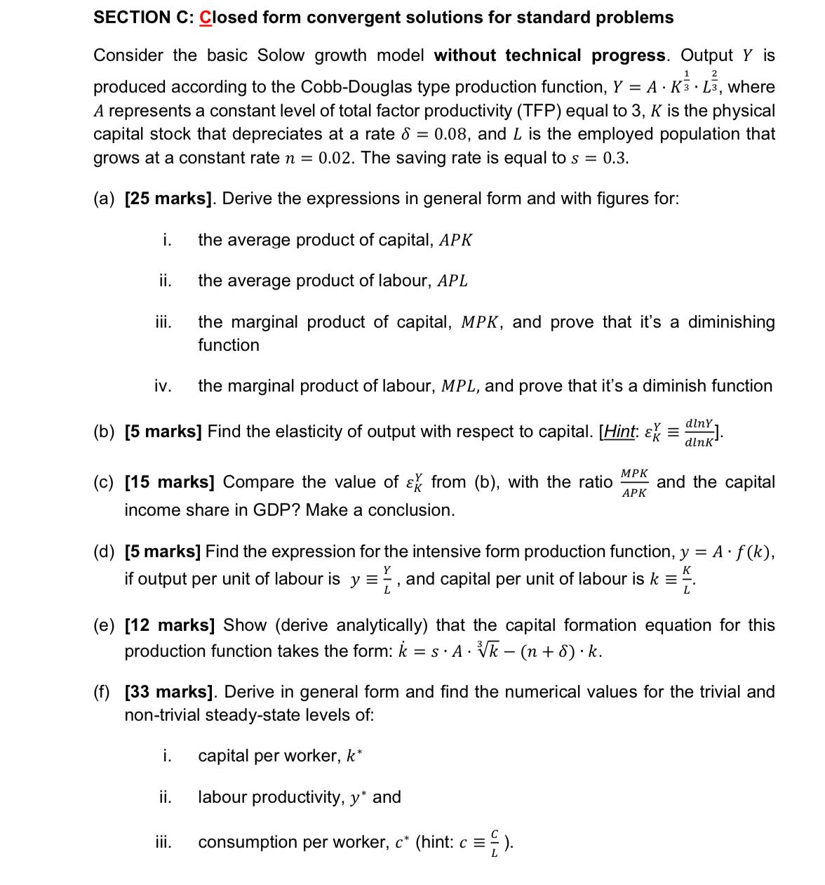 Solved SECTION C: Closed form convergent solutions for | Chegg.com