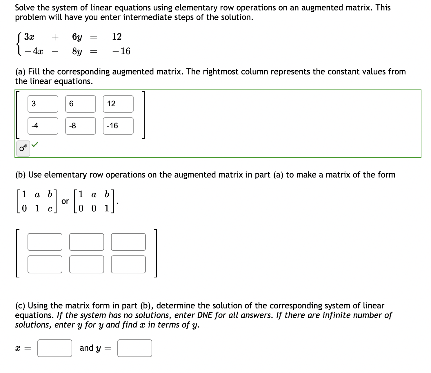 Solved Solve the system of linear equations using elementary | Chegg.com