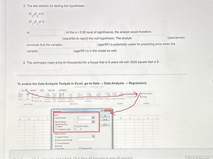 The following Excel file contains data on selling | Chegg.com