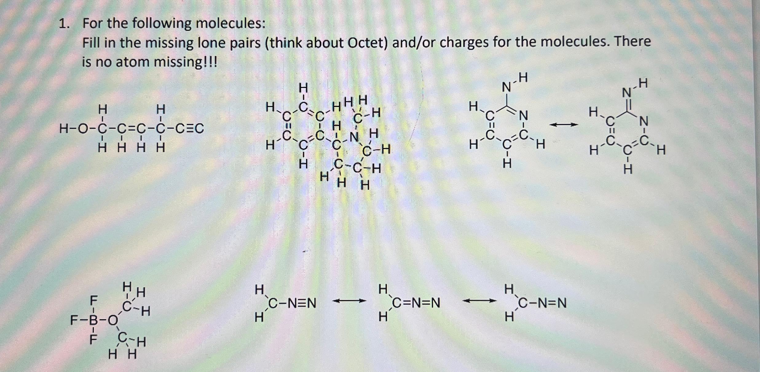 Solved Draw in the missing lone pairs please, i will upvote. | Chegg.com