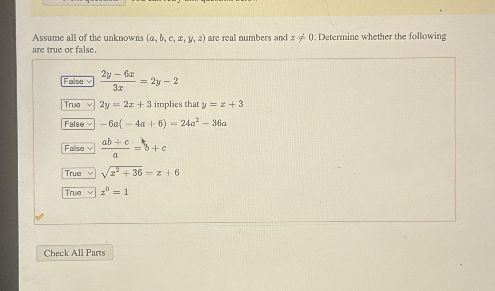 Solved Assume all of the unknowns (a,b,c,x,y,z) ﻿are real | Chegg.com