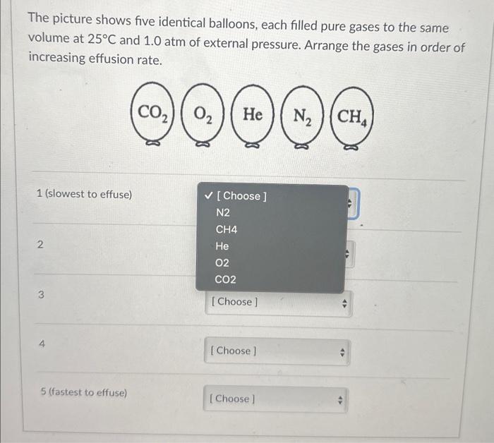 Solved The picture shows five identical balloons, each | Chegg.com