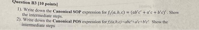 Solved 1). Write down the Canonical SOP expression for | Chegg.com