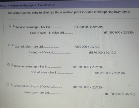 Solved 4-S2 / ﻿Welcome Message / ﻿Assessment 2The correct | Chegg.com