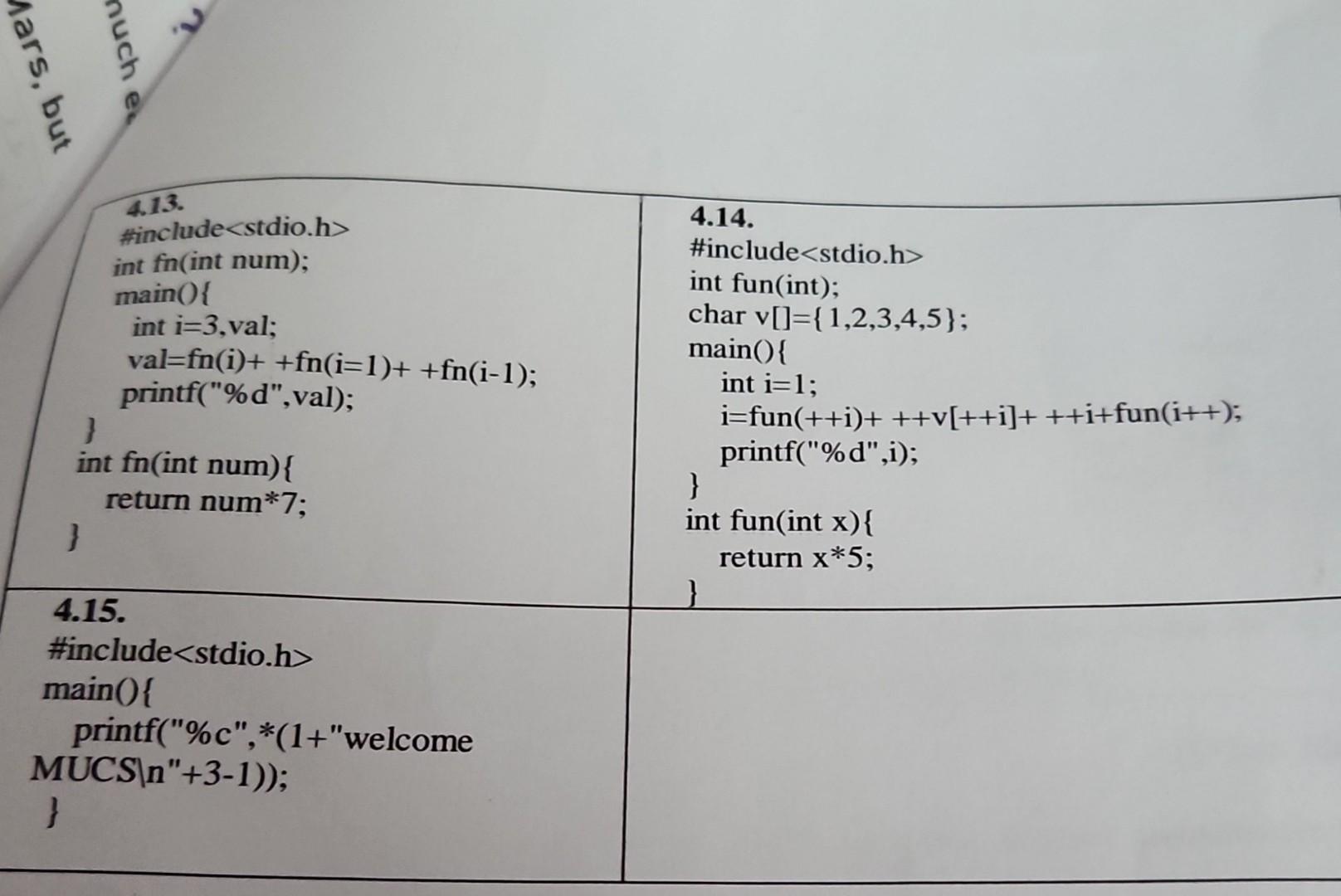 Solved 4.13. frinclude int fin(int num); main O{ int i=3,val | Chegg.com