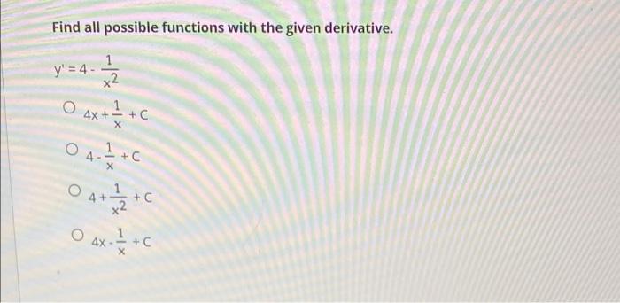 Solved Find all possible functions with the given | Chegg.com