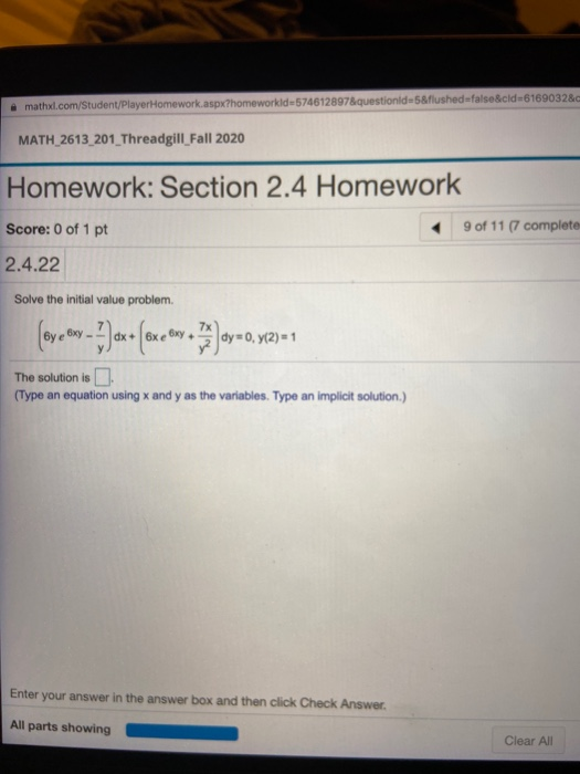 Solved • mathxl.com/Student/Player | Chegg.com