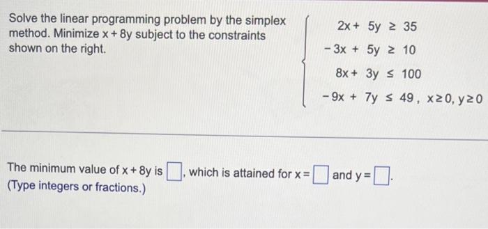 Solved Solve the linear programming problem by the simplex | Chegg.com