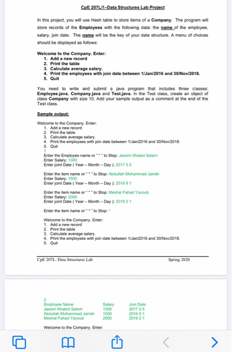 Solved CpE 207L/1-Data Structures Lab Project In this | Chegg.com