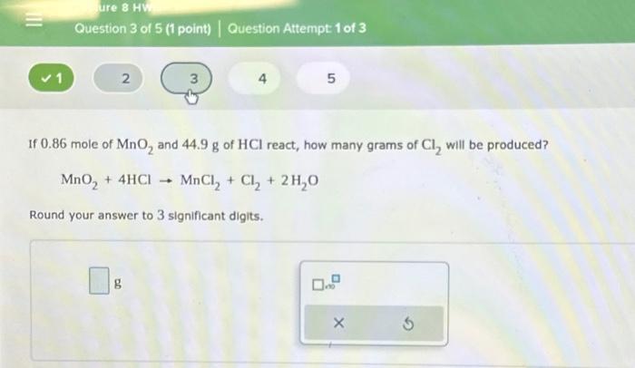 Solved 1 ture 8 HW Question 3 of 5 (1 point) | Question | Chegg.com