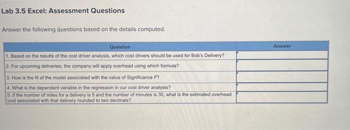 Lab 3.5 Alternate: Assessment Questions Answer the | Chegg.com