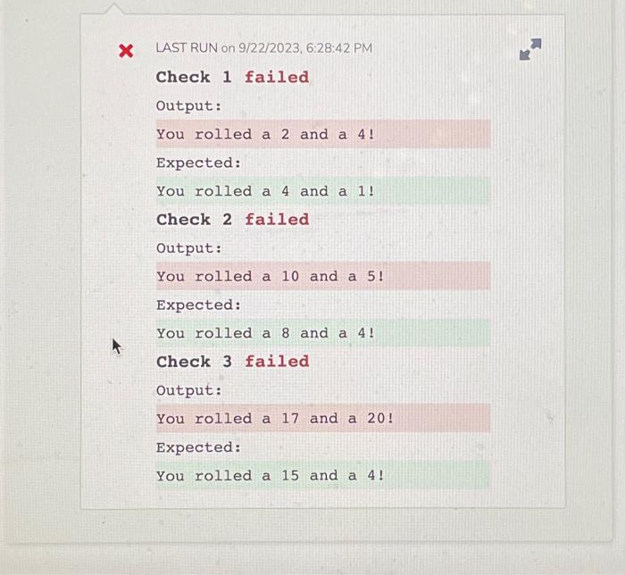 Solved I dont know how to fix this code so it matches with | Chegg.com
