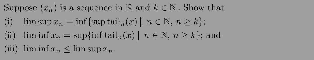 Solved Suppose (n) is a sequence in R and k E N. Show | Chegg.com