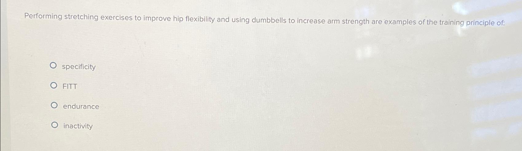 Solved Performing stretching exercises to improve hip | Chegg.com