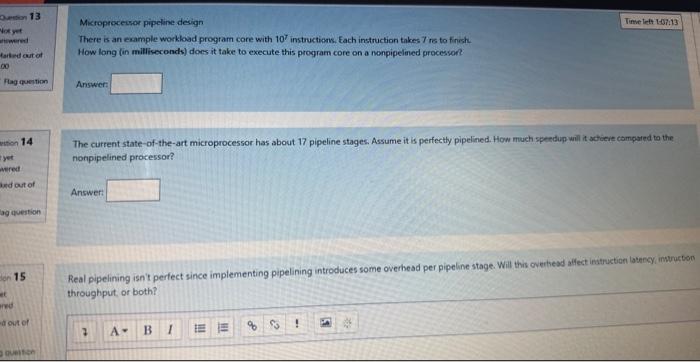 Solved Microprocessor pipeline design There is an example | Chegg.com