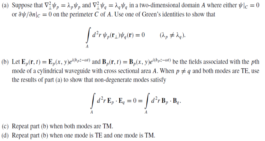 Solved (a) ﻿Suppose that and in a two-dimensional domain A | Chegg.com
