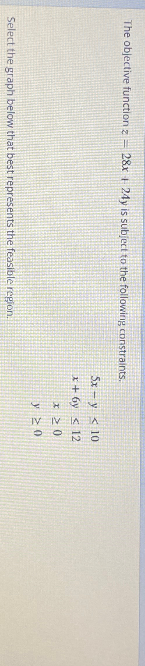 Solved The Objective Function Z 28x 24y ﻿is Subject To The