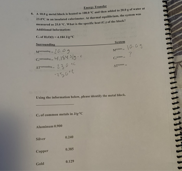 Solved 1. Identify the signs (+/-) of heat (q), AT and AE | Chegg.com