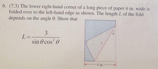 Solved The lower right- hand corner of a long piece of paper | Chegg.com