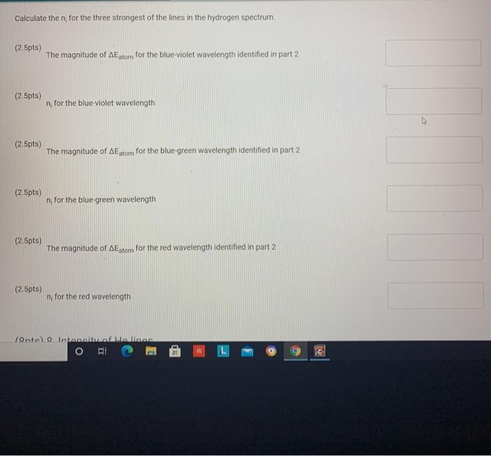 Solved (10pts) 2. Hydrogen Gas Lamp Gas discharge lamp: | Chegg.com