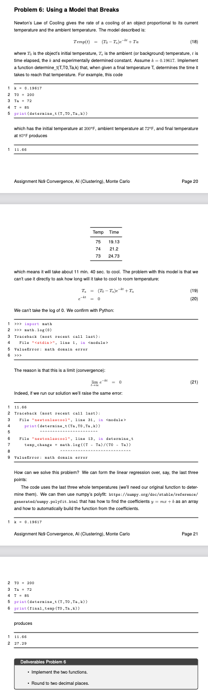 Solved Problem 6: Using a Model that BreaksNewton's Law of | Chegg.com