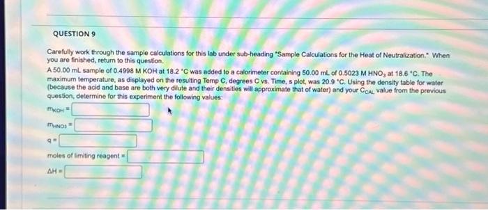 Solved Carefully work through the sample calculations for | Chegg.com