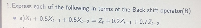 Solved Express each of the following in terms of the Back | Chegg.com